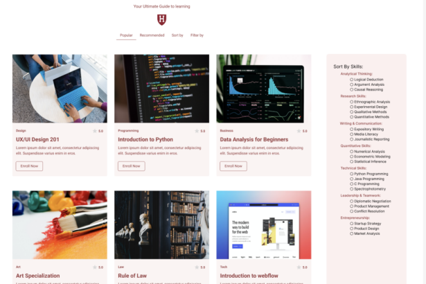 Revamp of the “my.harvard” course selection system – What is learning ...