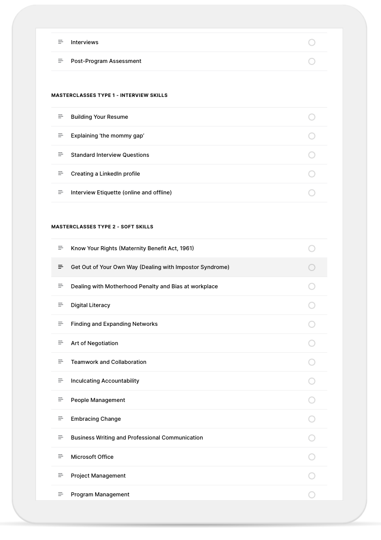 Returning Mother’s Program – What is learning design?
